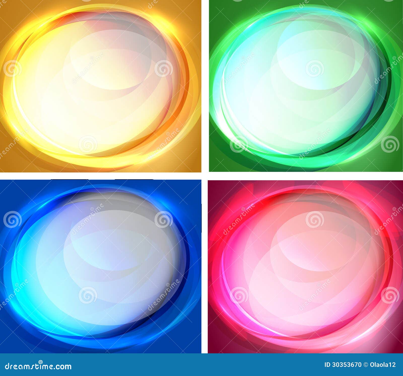 Set of oval backgrounds stock vector. Illustration of cool - 30353670
