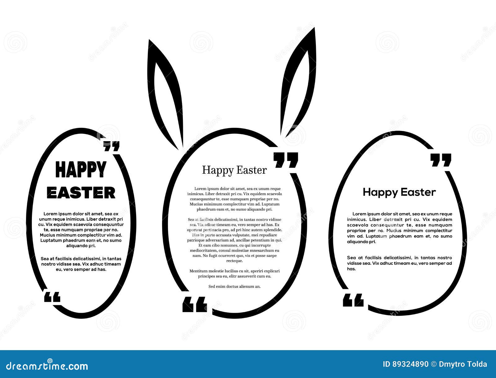 Set Oval Frames for Easter. Happy Easter Stock Vector - Illustration of ...