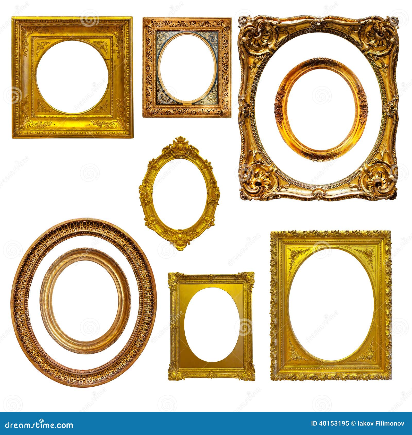 Set of oval picture frames stock image. Image of space - 40153195