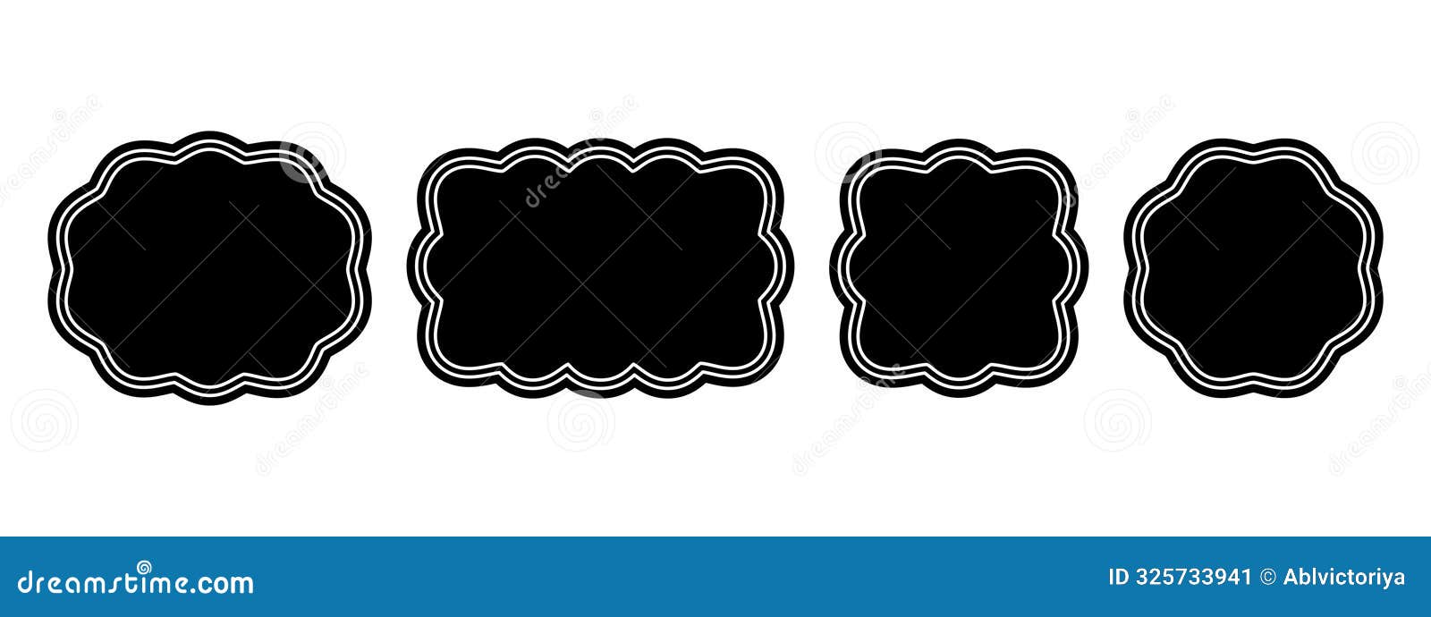 Wiggly Circle Frame. Round Shape With Curvy Borders. Wavy Vignette ...