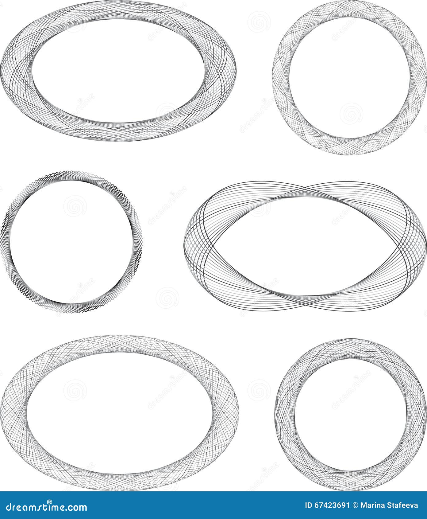 Set of Oval and Round Frames. Stock Vector - Illustration of chat ...