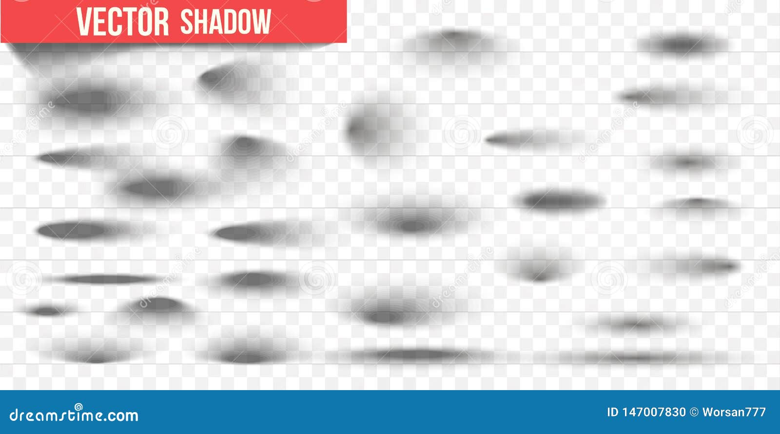 Set of Oval Shadow on Transparent Background. Element for Product ...