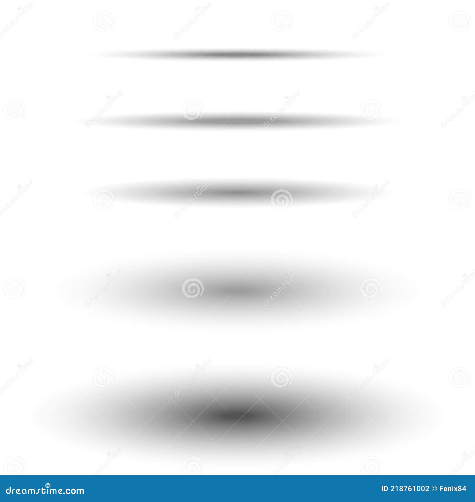 Set of Oval Shadows for Realistic Illustrations of Objects. Smooth ...