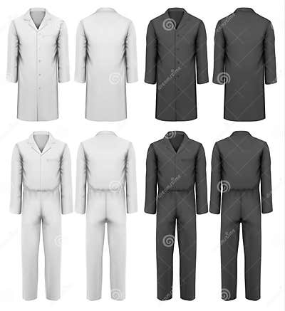 Set of Overalls with Worker. Design Template Stock Vector ...