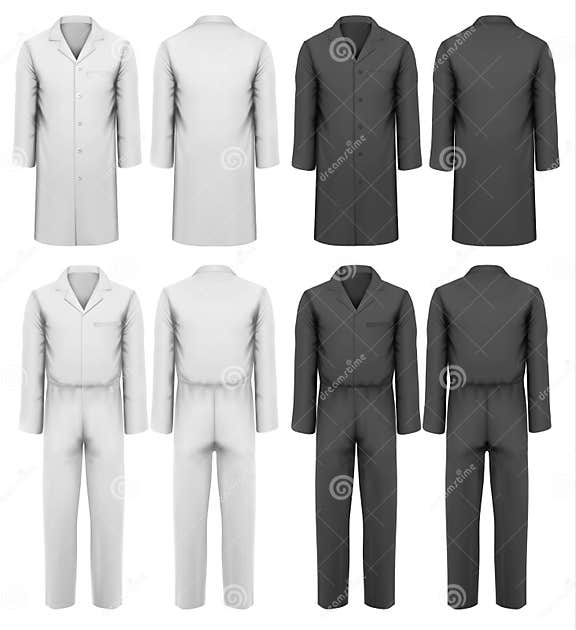 Set of Overalls with Worker. Design Template Stock Vector ...