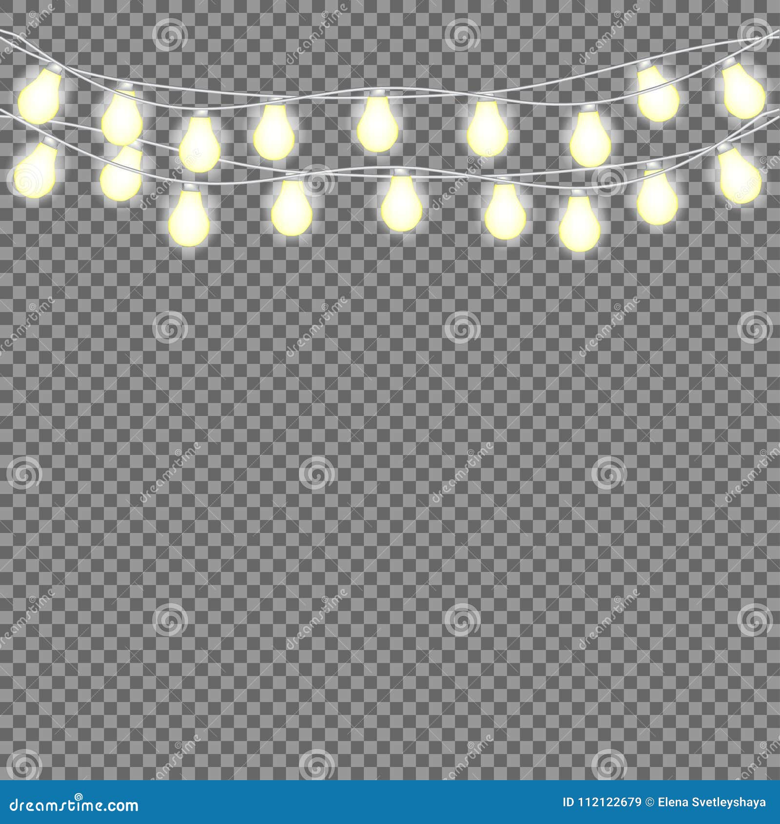 Set of Overlapping, Glowing String Lights. Christmas Glowing Lights ...