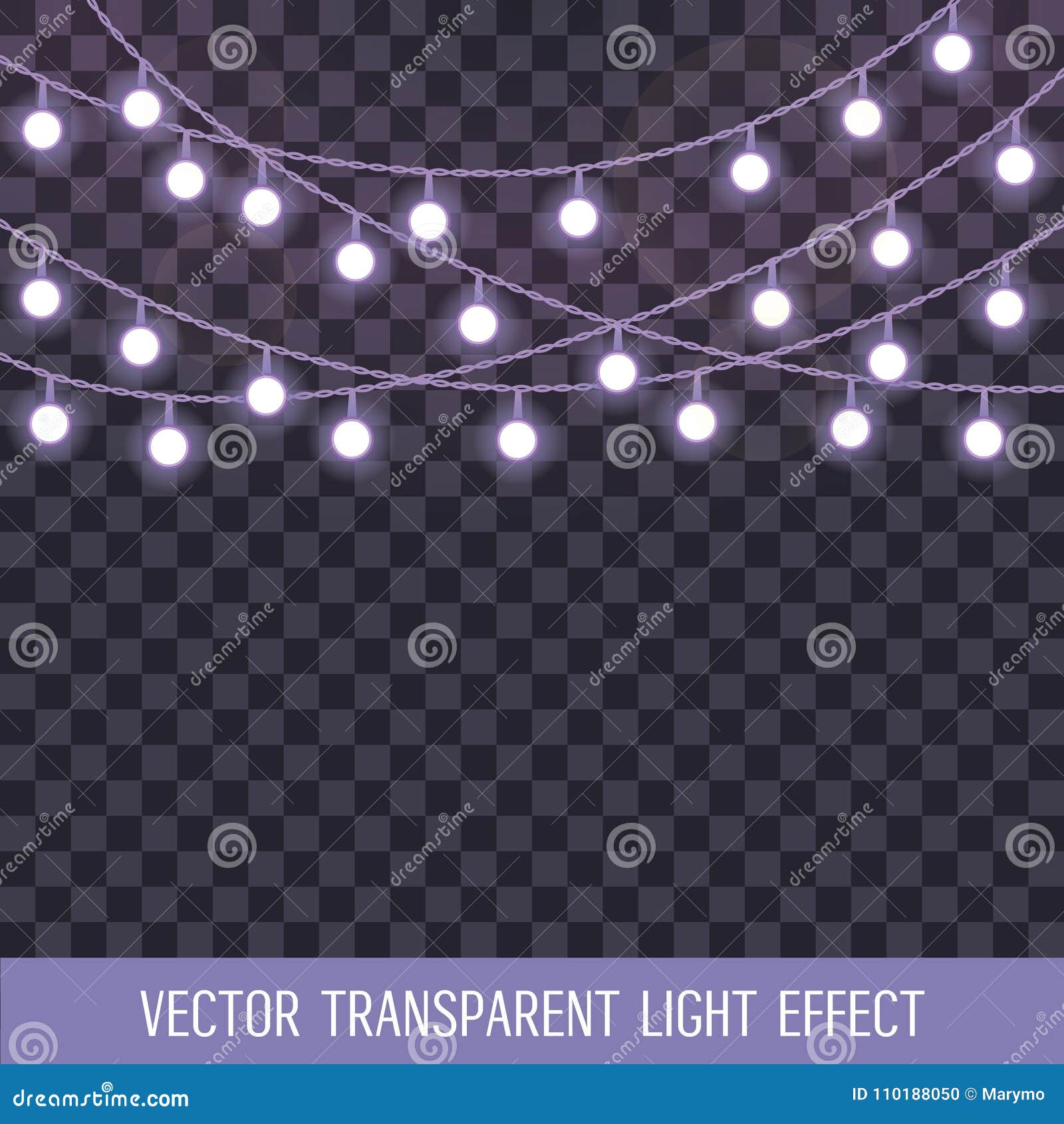 Set of Overlapping, Glowing String Lights on a Transparent Background ...
