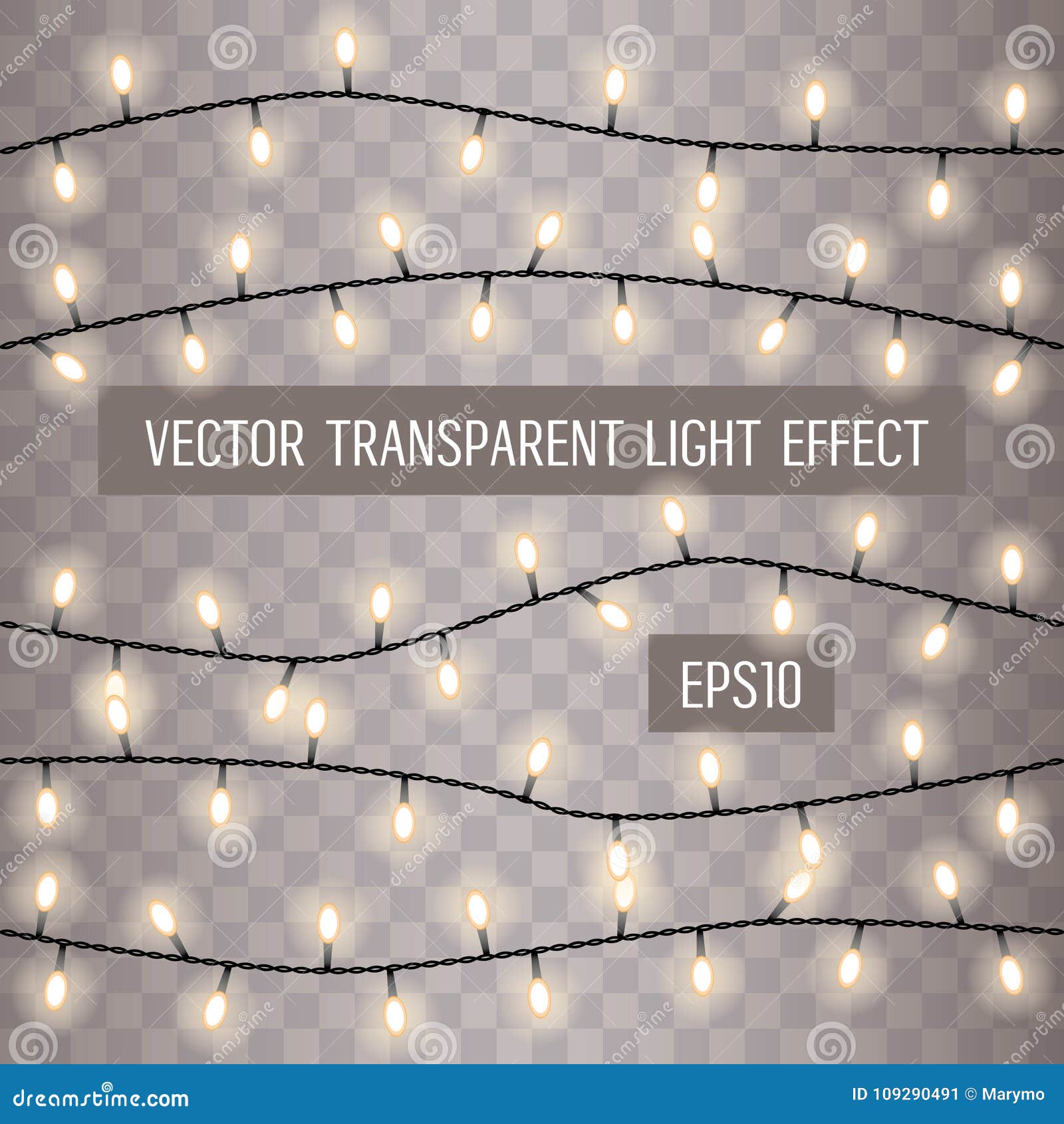 Set of Overlapping, Glowing String Lights on a Transparent Background ...