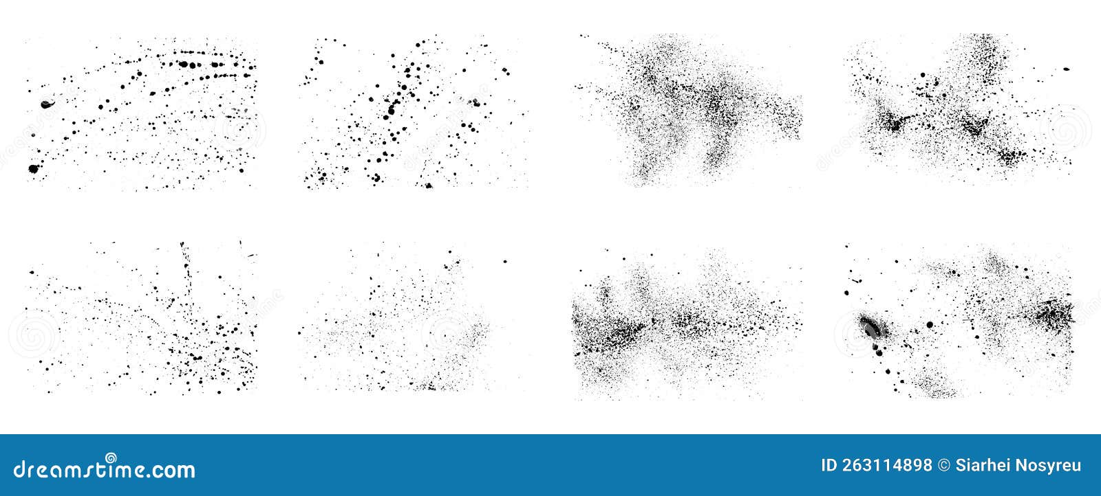 Set of Overlays Texture, Drop Ink Splashes. Vector Illustration Stock ...