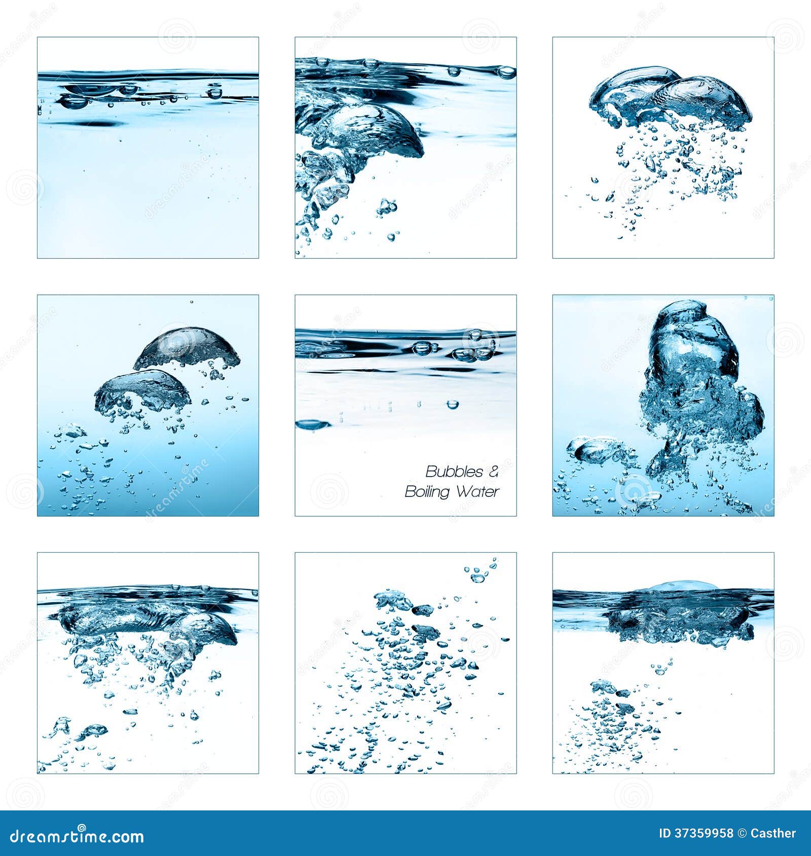 Set of Oxygen Bubbles. Boiling Water Stock Photo - Image of blue ...