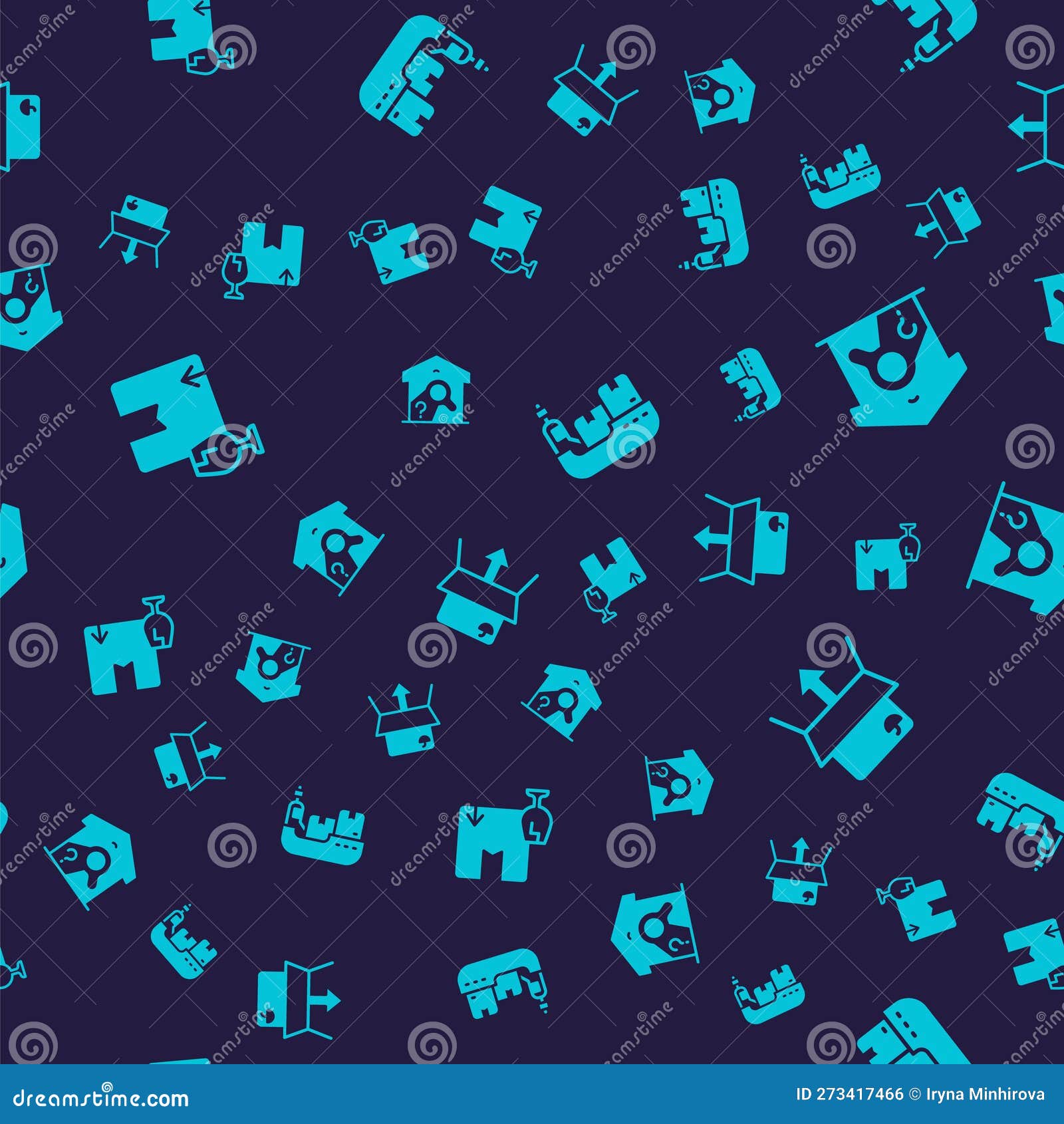 Set Package Box with Fragile Content, Warehouse Check, Cargo Ship Boxes ...