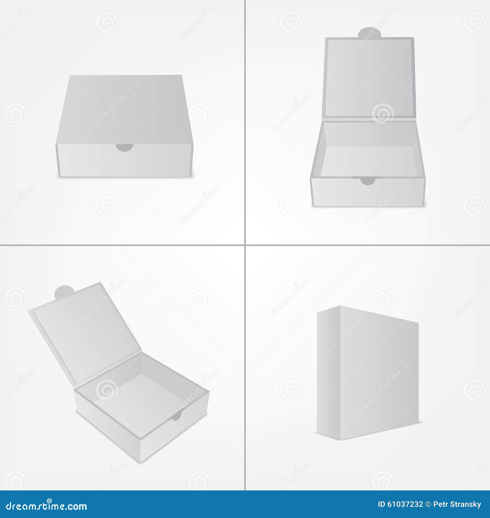 Set of Packaging Design Mockup. Gray Box in Four Stock Vector ...