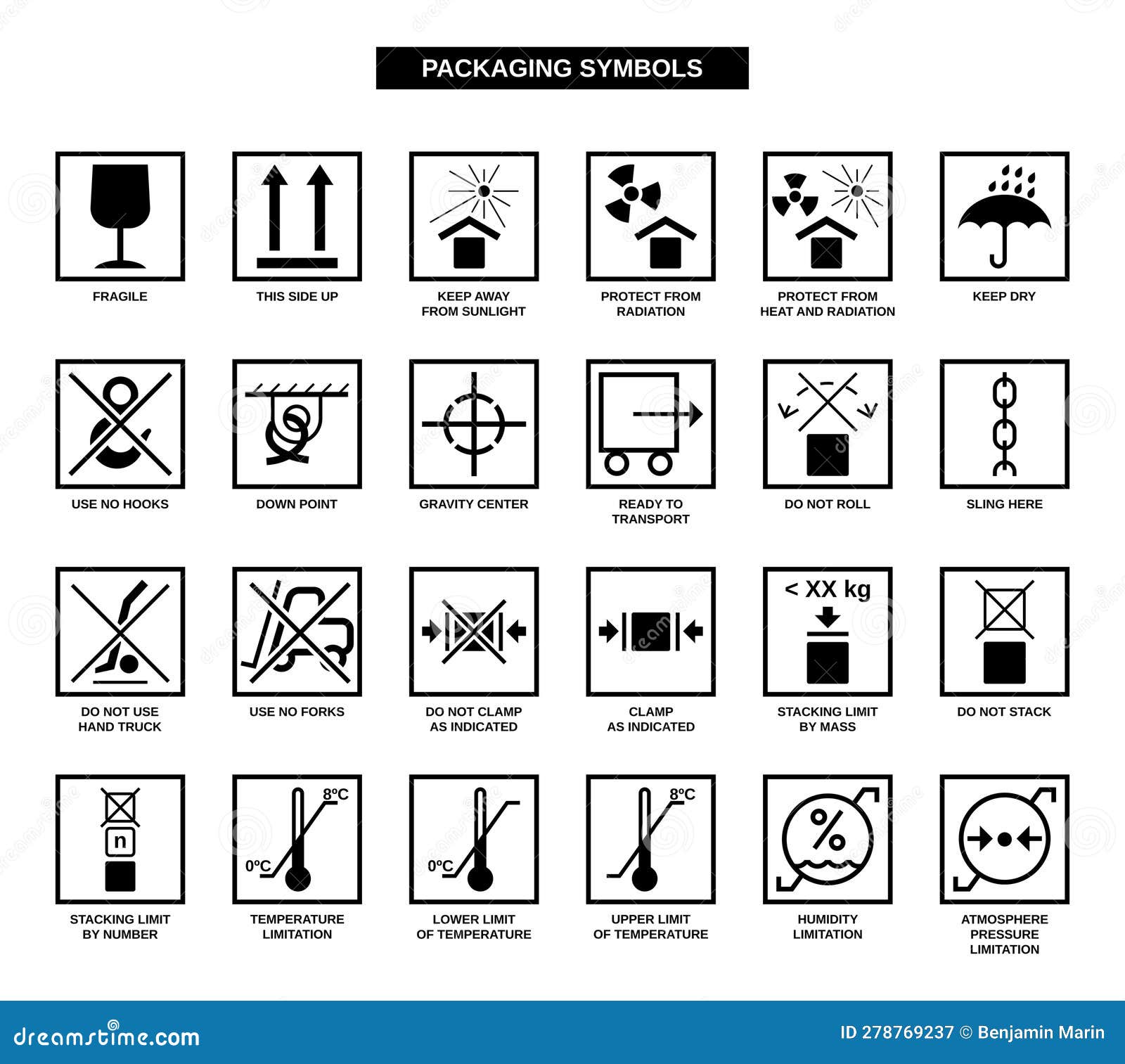 Set of packaging symbols stock vector. Illustration of environment ...