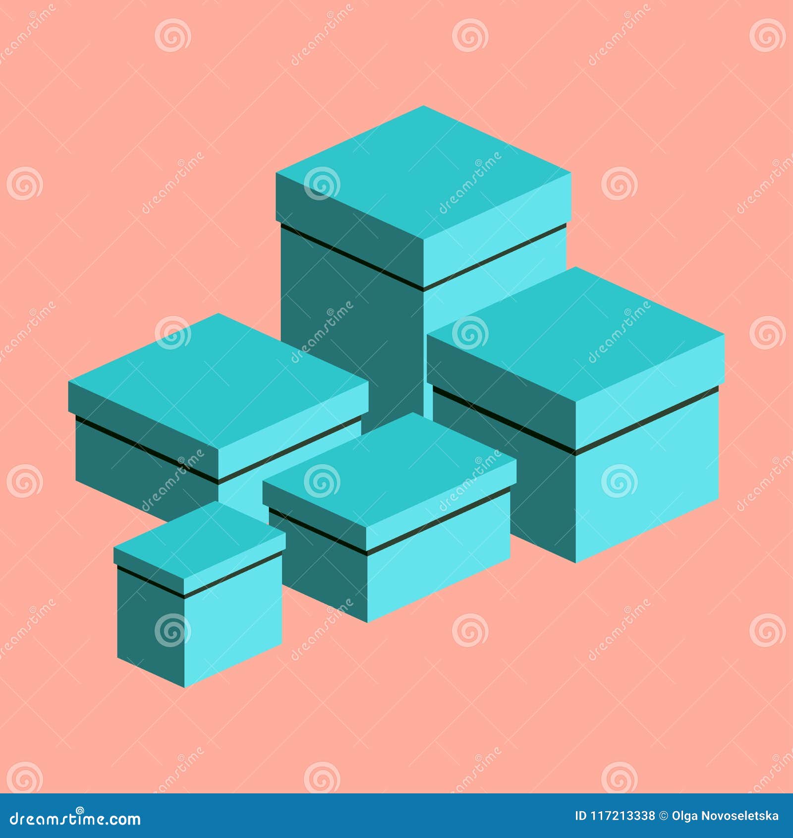 Set of packing boxes stock vector. Illustration of blank - 117213338