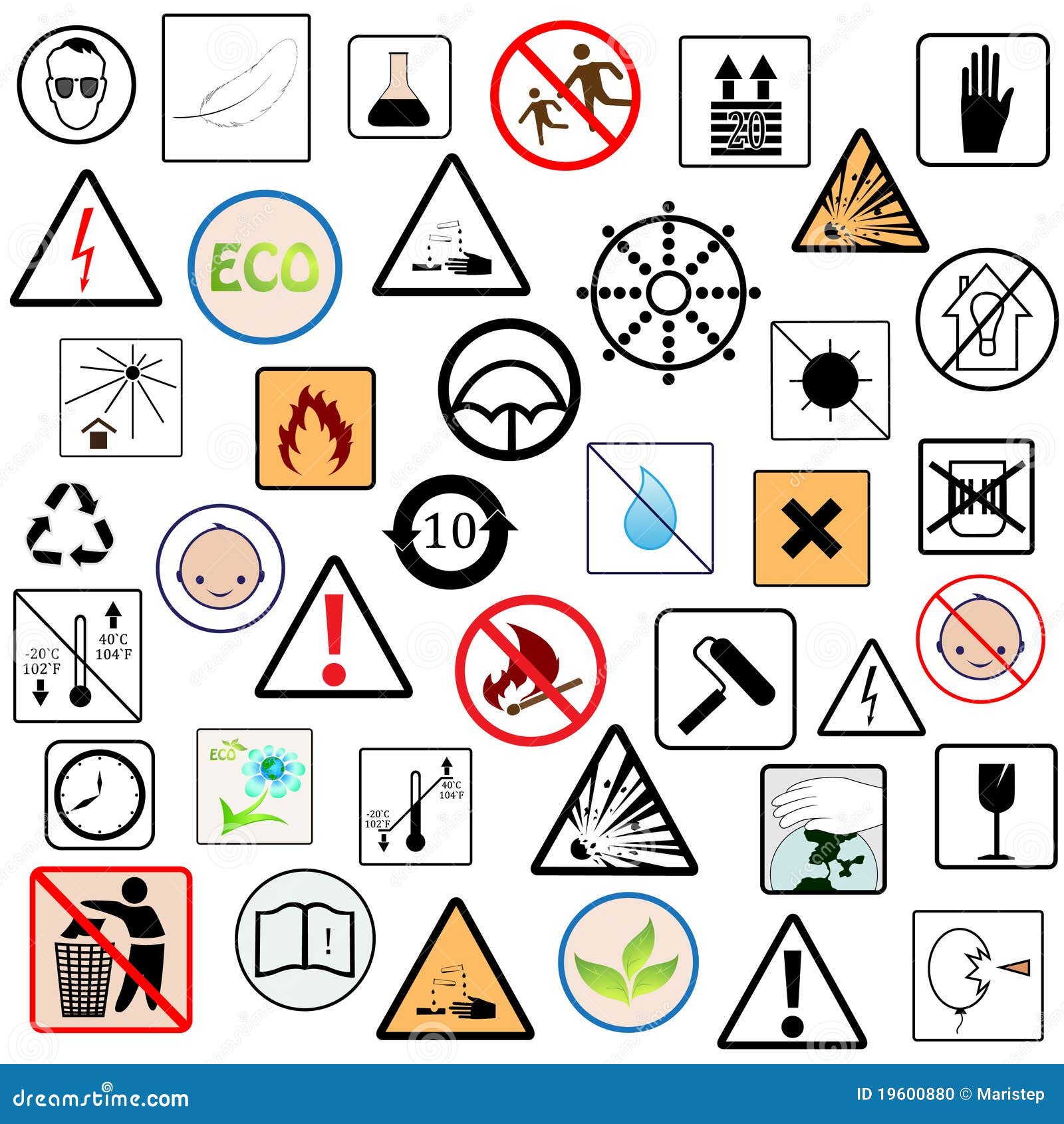 Set of packing symbols stock vector. Illustration of design - 19600880