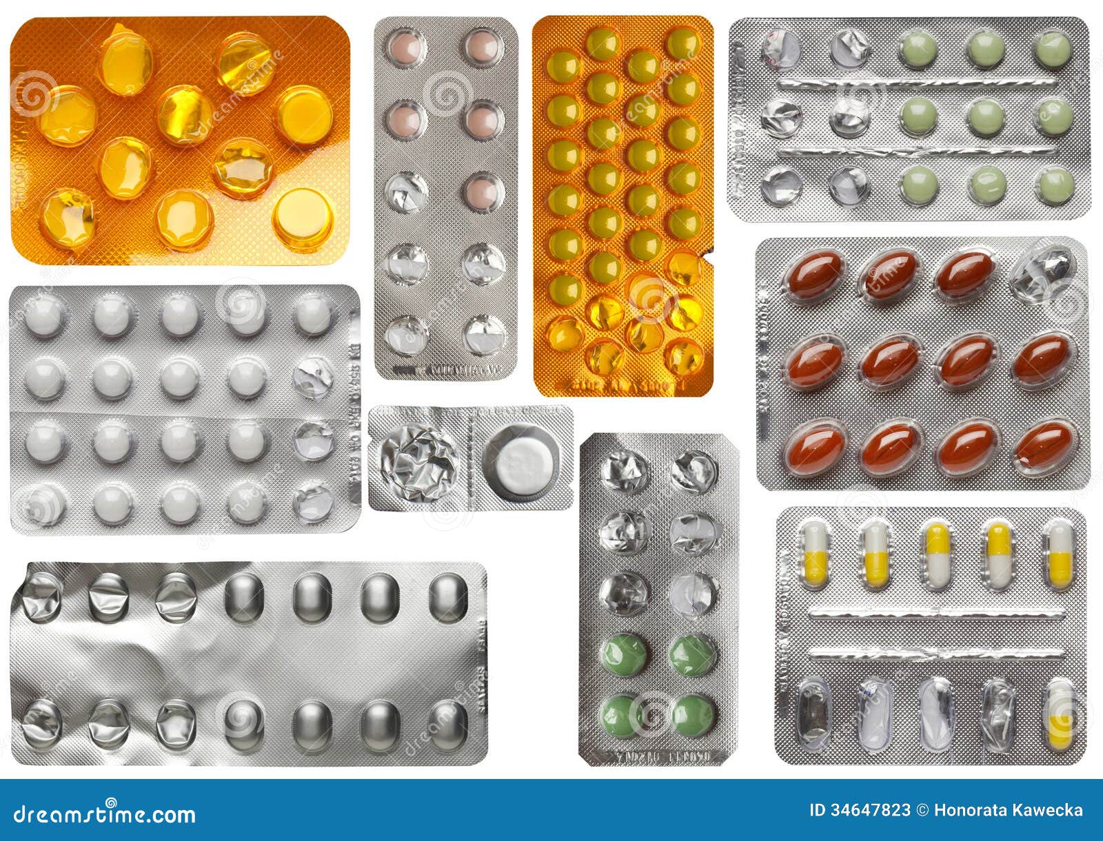 Set of Packs of Pills Isolated on White Stock Image - Image of healthy ...