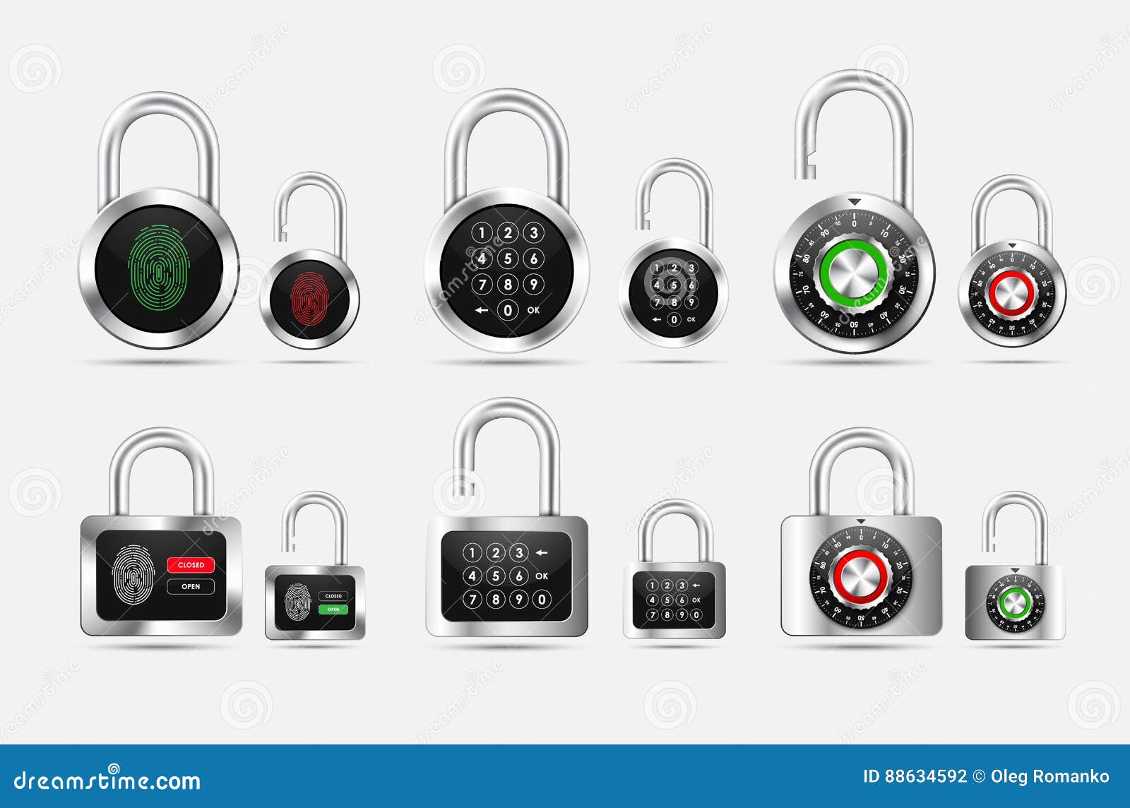 Combination, Code Lock Numbers. Vector. Royalty-Free Cartoon ...