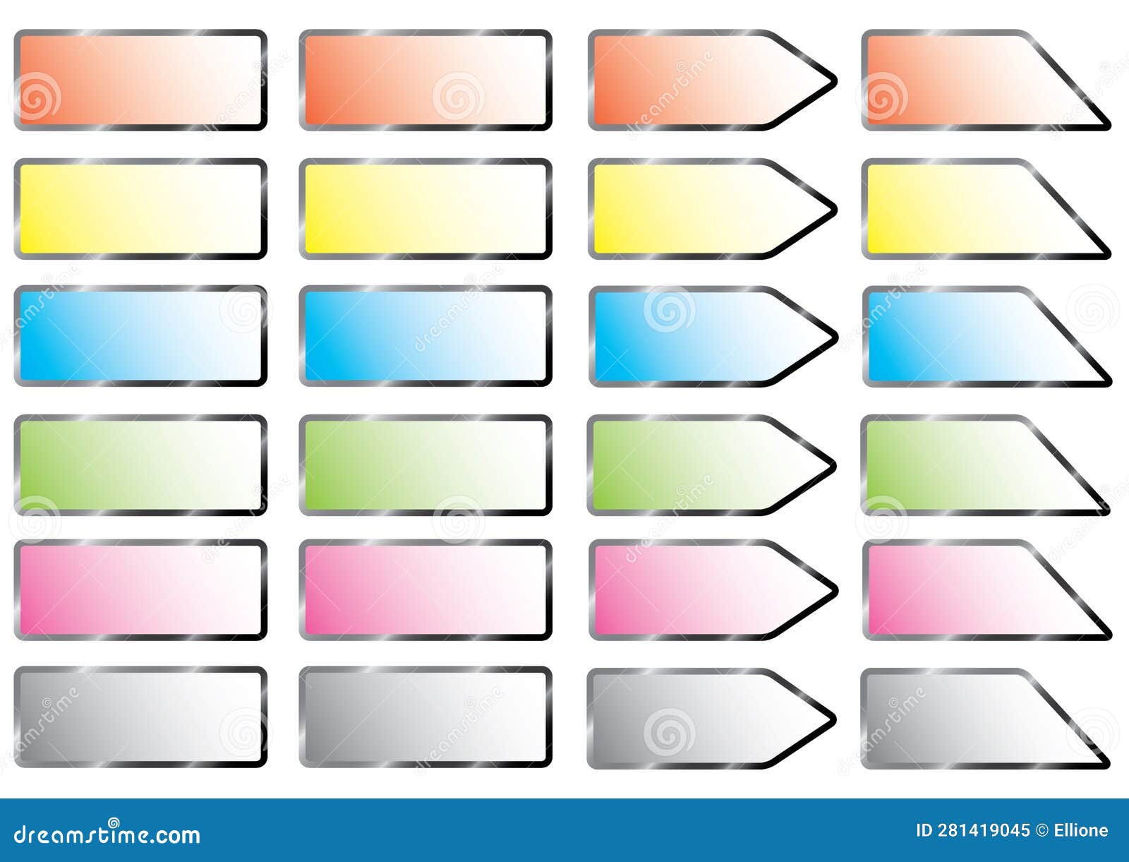 Set of Page Vector Blank Labels for Website or Print. Stock Vector ...