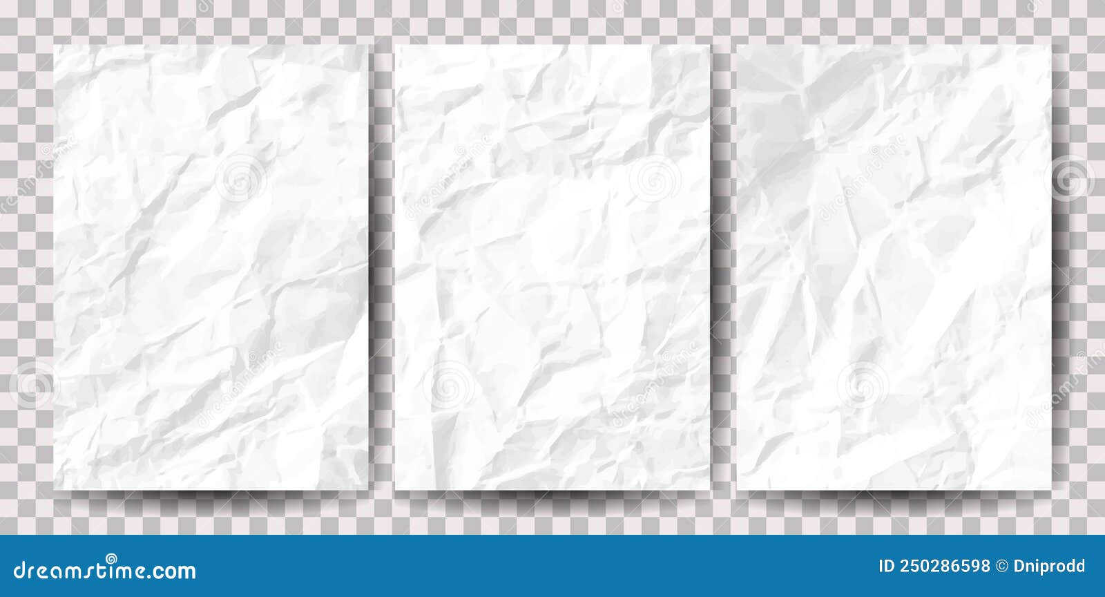 Set of A4 Pages Crumpled Paper Stock Vector - Illustration of paper ...