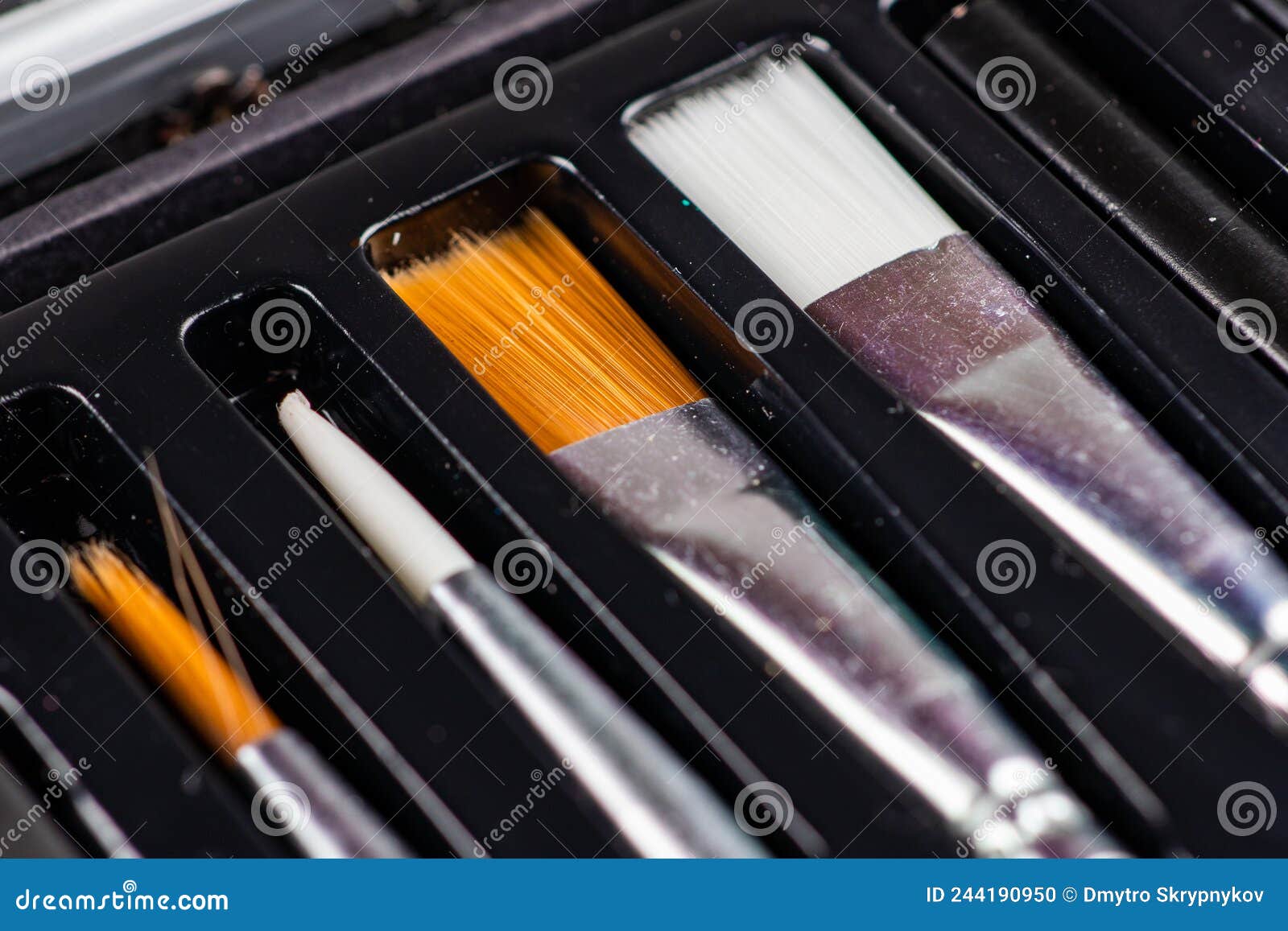 Set of Paint Brushes in the Box Stock Photo - Image of brush, hobby ...