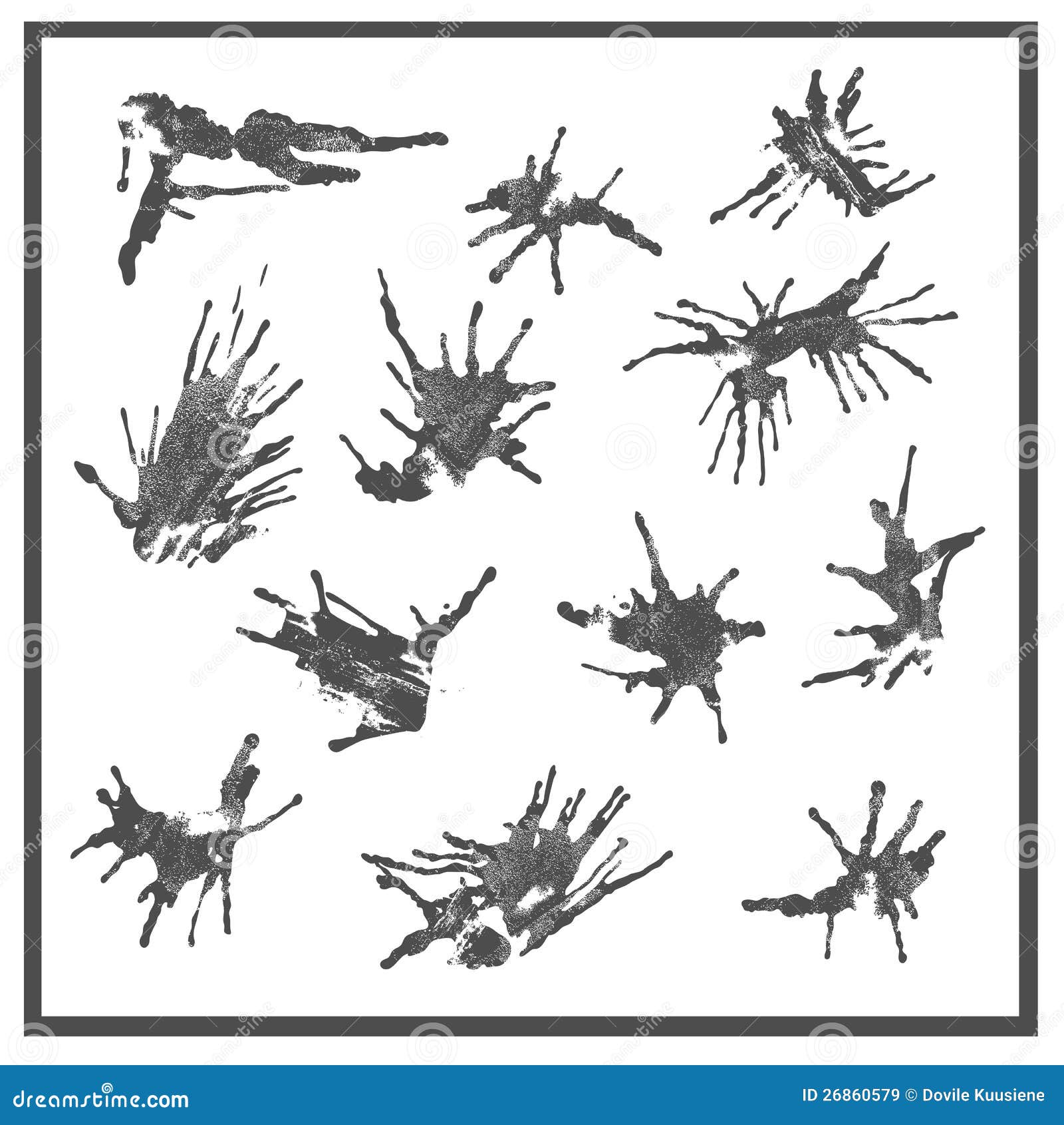 Set of paint or ink stains stock vector. Illustration of graphic - 26860579