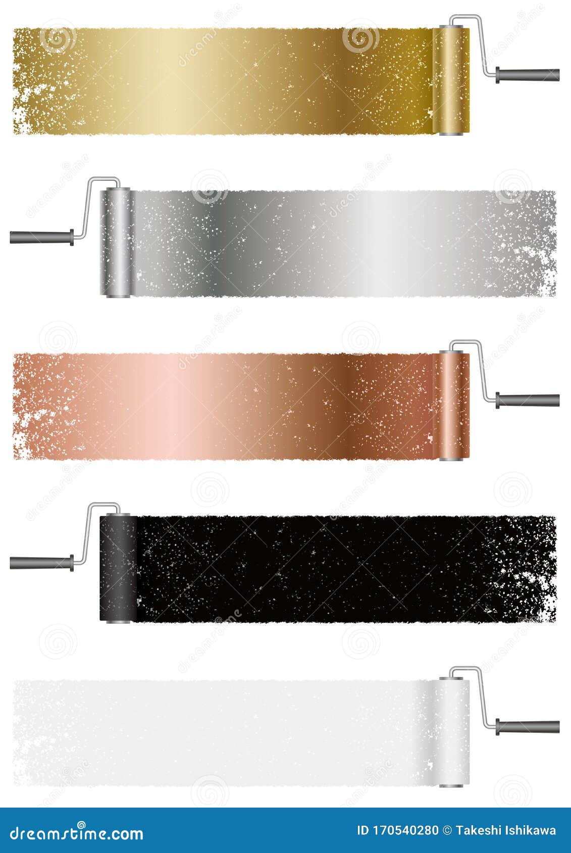 Set of Paint Roller Abstract Metallic and Monotone Backgrounds Isolated ...
