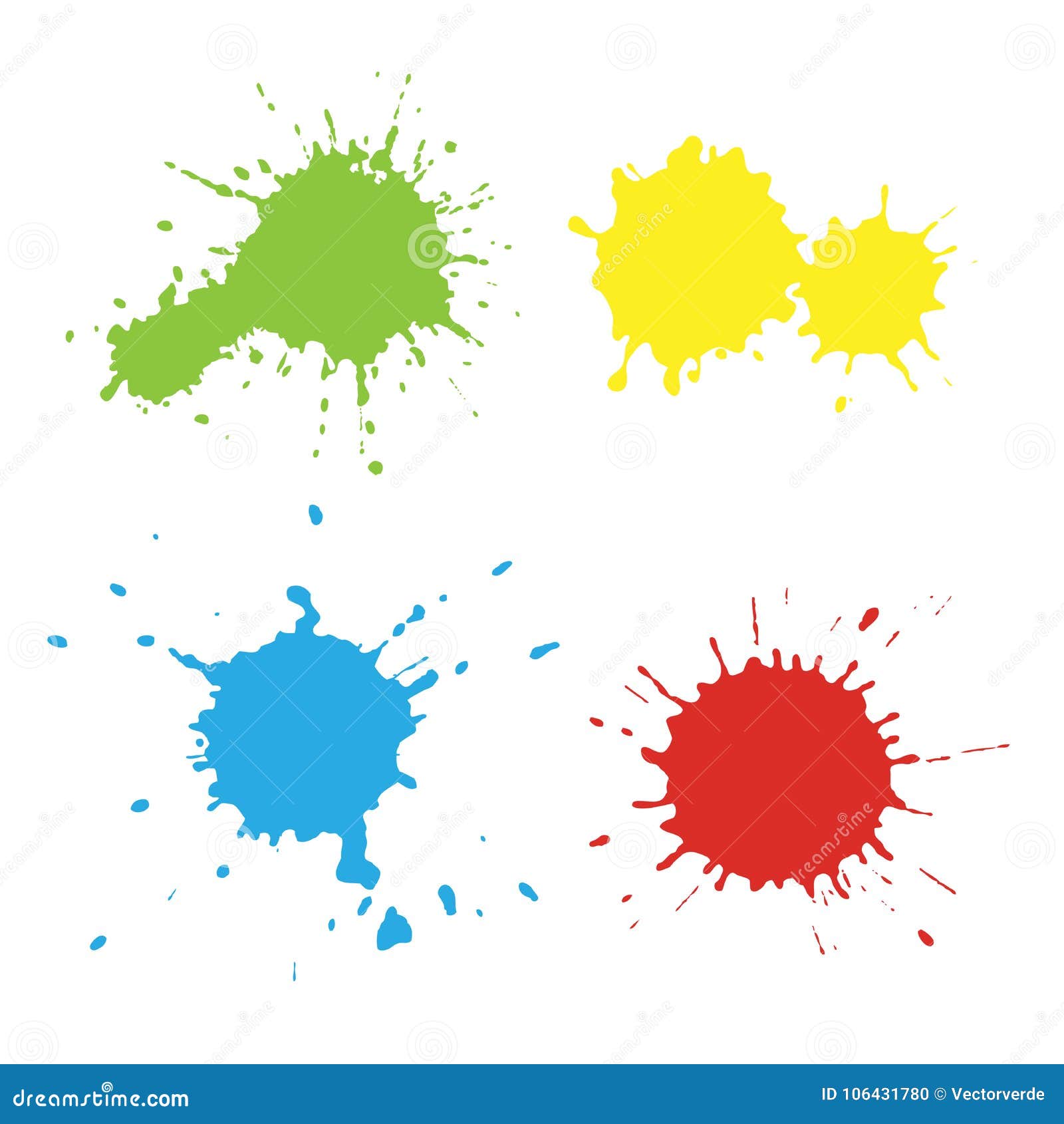 Set of Paint Spots of Different Colors Stock Vector - Illustration of ...