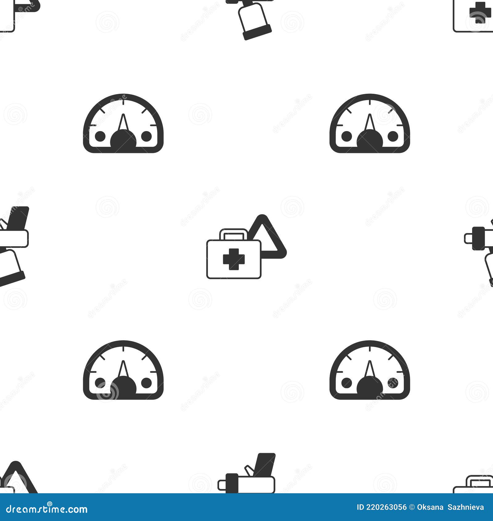 Set Paint Spray Gun, First Aid Kit and Warning Triangle and Speedometer ...