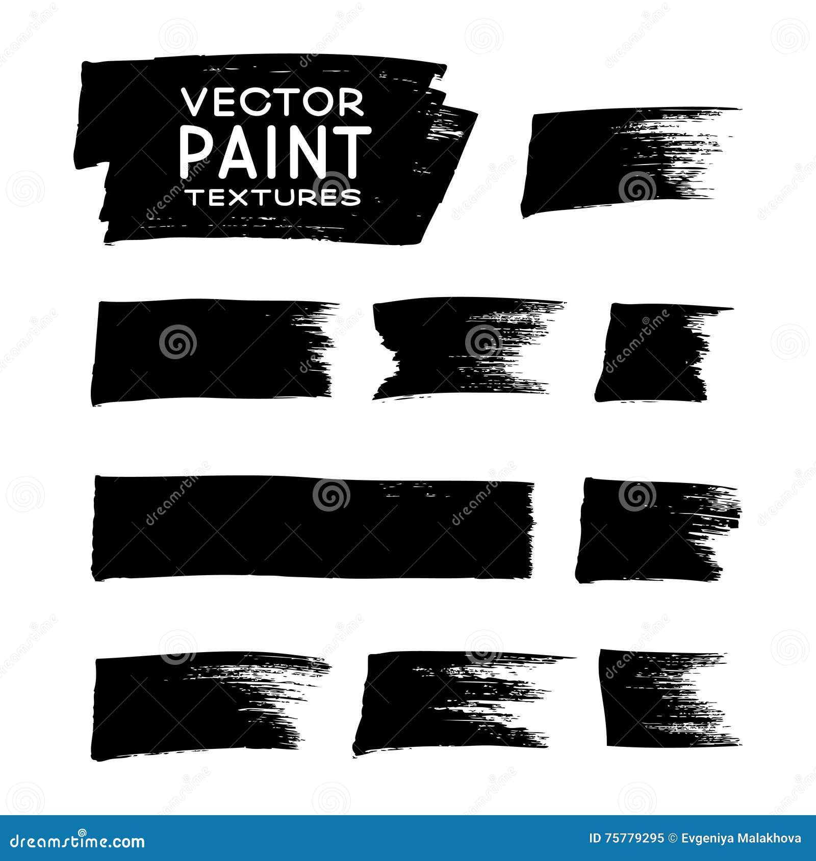 Set of paint textures stock vector. Illustration of watercolor - 75779295