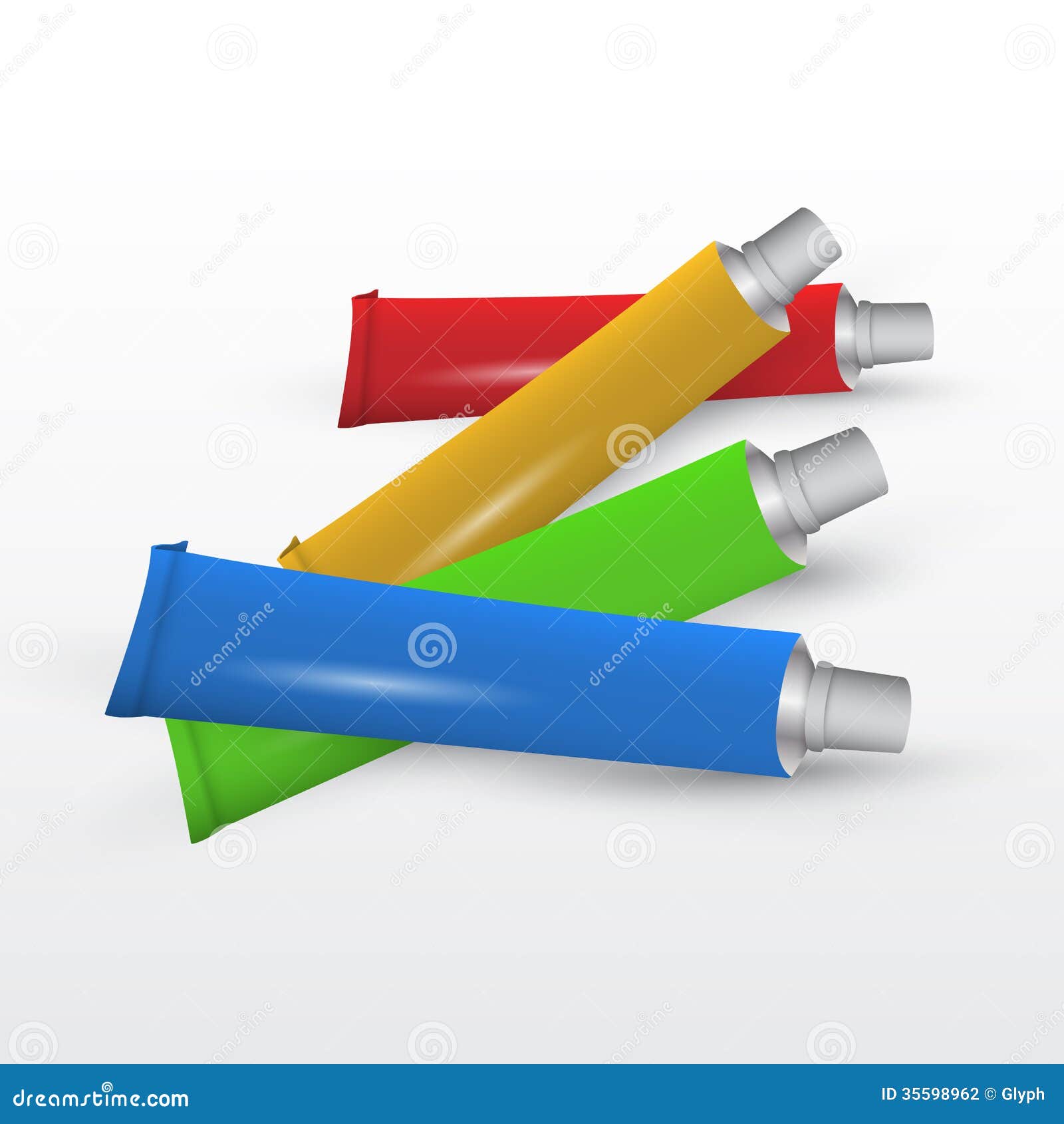 Set of paint tubes stock vector. Illustration of blot - 35598962