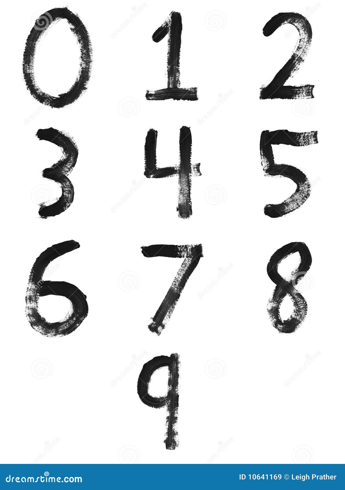 Set of painted numbers stock illustration. Illustration of isolated ...