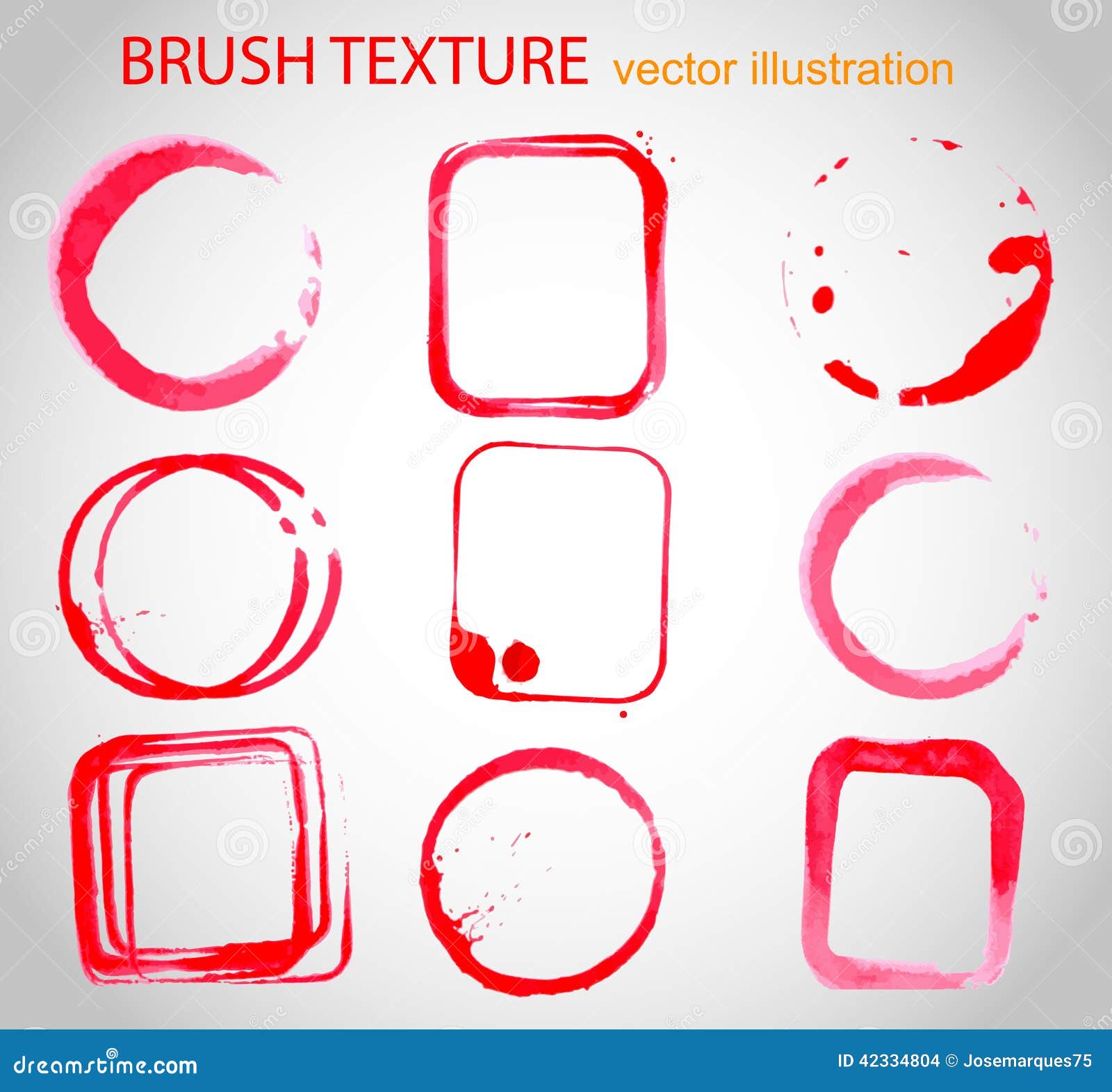 Set of painted square. stock vector. Illustration of contour - 42334804