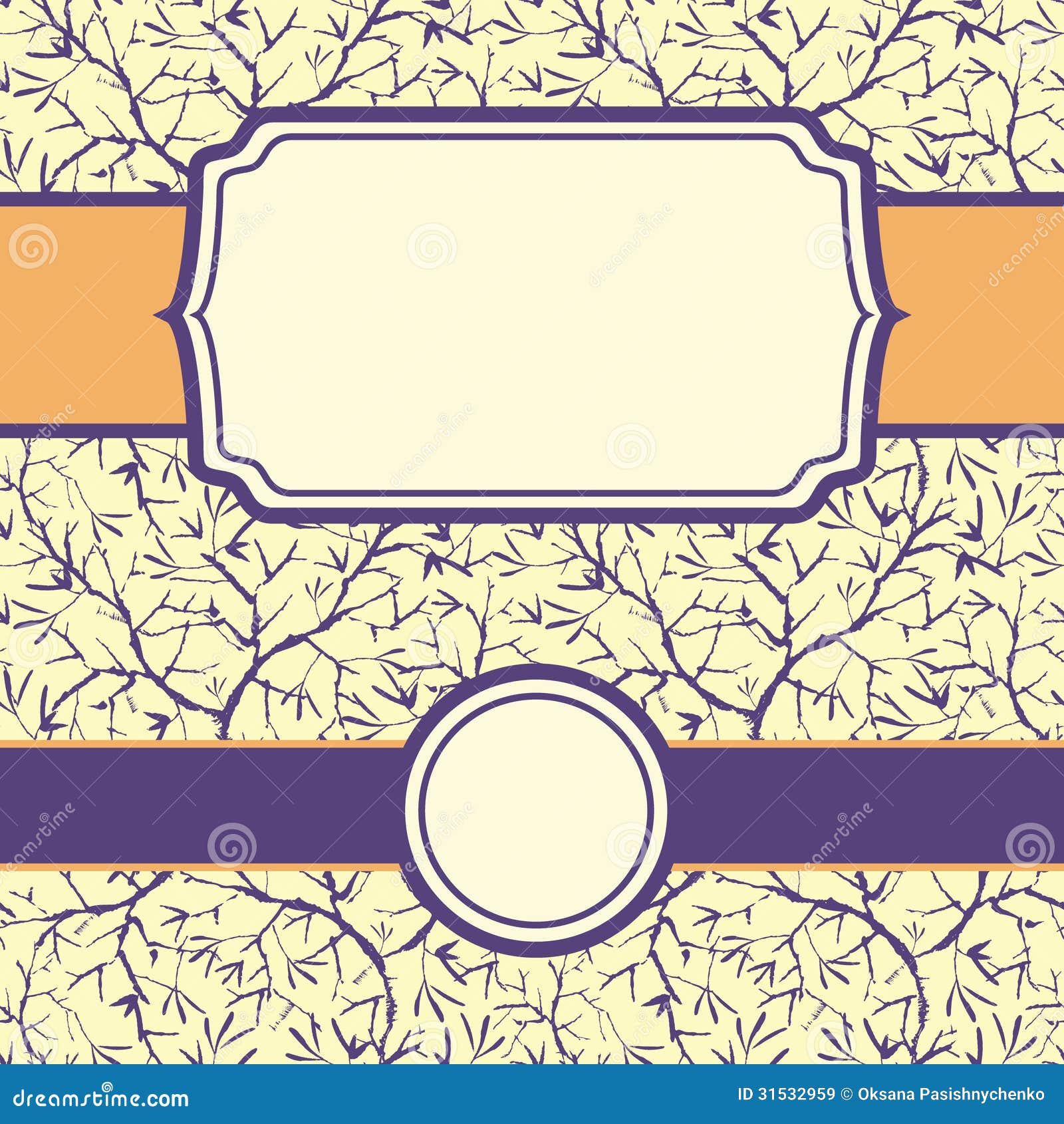 Set of Painted Tree Brunches Seamless Pattern Stock Vector ...