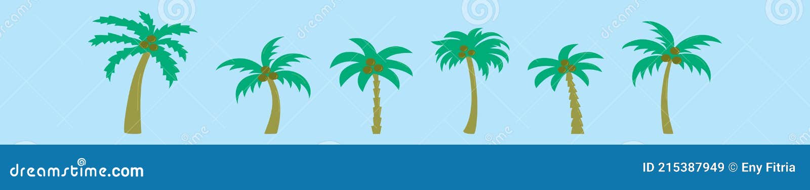 Set of Palmier Cartoon Icon Design Template with Various Models. Vector ...