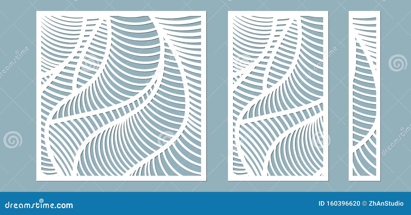 Set, Panel for Registration of the Decorative Surfaces. Abstract Lines ...