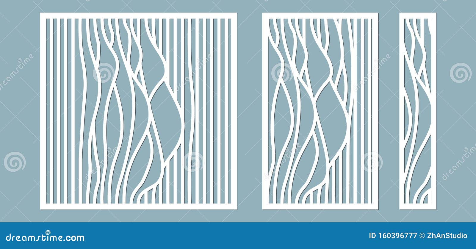 Set, Panel For Registration Of The Decorative Surfaces. Abstract Lines ...