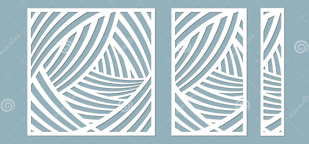 Set, Panel for Registration of the Decorative Surfaces. Abstract Lines ...