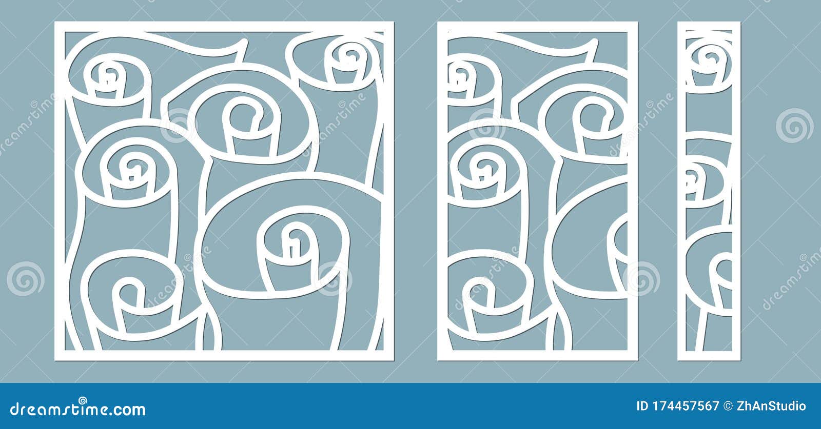 Set, Panel for Registration of the Decorative Surfaces. Abstract Lines ...