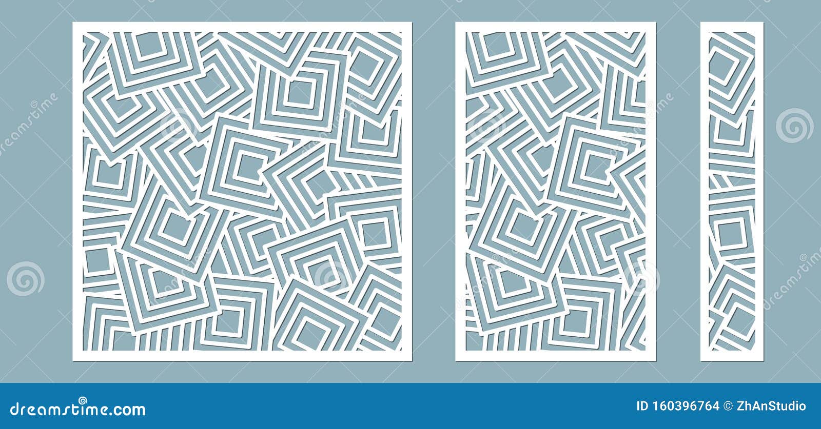 Set, Panel For Registration Of The Decorative Surfaces. Abstract Lines ...