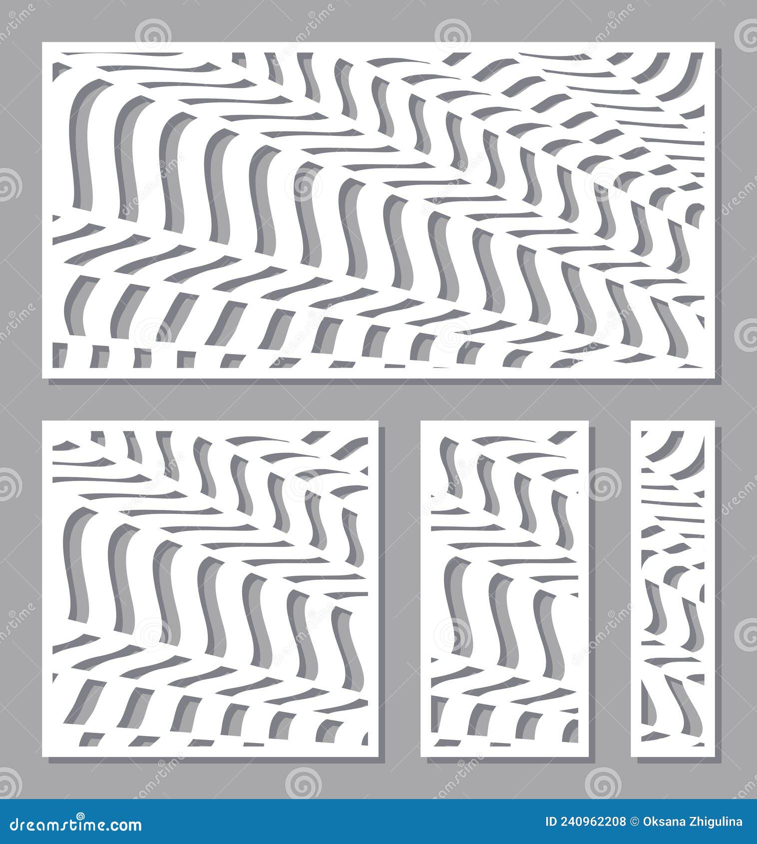 Set of Panels with Abstract Geometric Pattern. Stock Vector ...