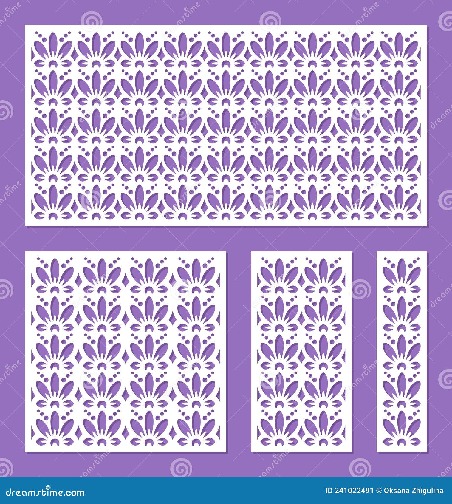 Set of Panels with a Floral Pattern. Stock Vector - Illustration of ...