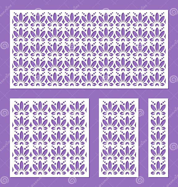 Set of Panels with a Floral Pattern. Stock Vector - Illustration of ...