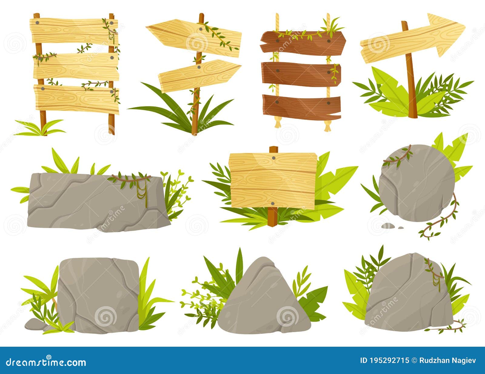 Set of Panels and Signposts in Jungle Styleb Stock Vector ... Set of Panels and Signposts in Jungle Styleb Stock Vector ...
