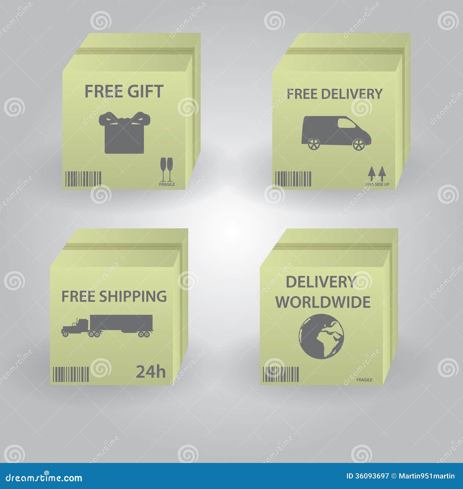 Set of Paper Box for Delivery and Shipping Eps10 Stock Vector ...