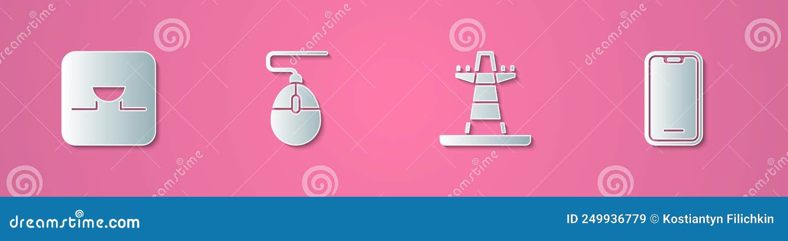 Set Paper Cut Buzzer in Electronic Circuit, Computer Mouse, Electric ...