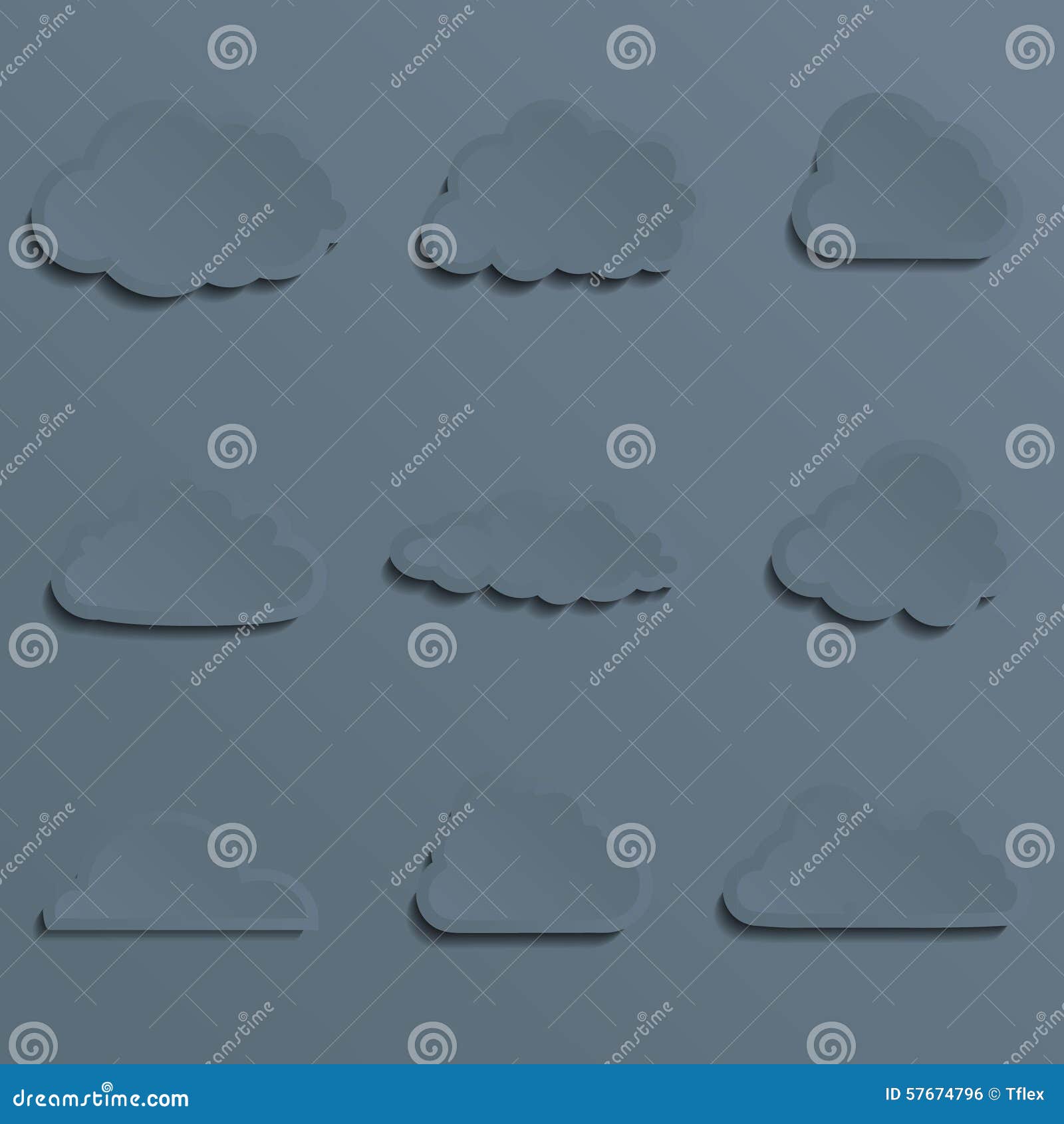 Set of a Paper Cut Clouds. Stylish Stock Vector - Illustration of ...