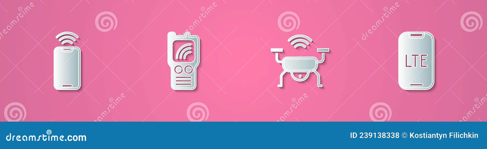 Set Paper Cut Mobile with Wifi Wireless Walkie Talkie Smart Drone ... Set Paper Cut Mobile with Wifi Wireless Walkie Talkie Smart Drone ...