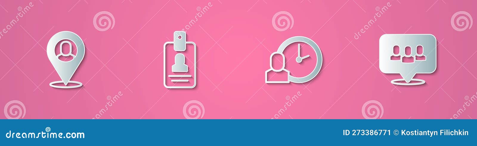 Set Paper Cut Worker Location, Identification Badge, Time and Project ... Set Paper Cut Worker Location, Identification Badge, Time and Project ...