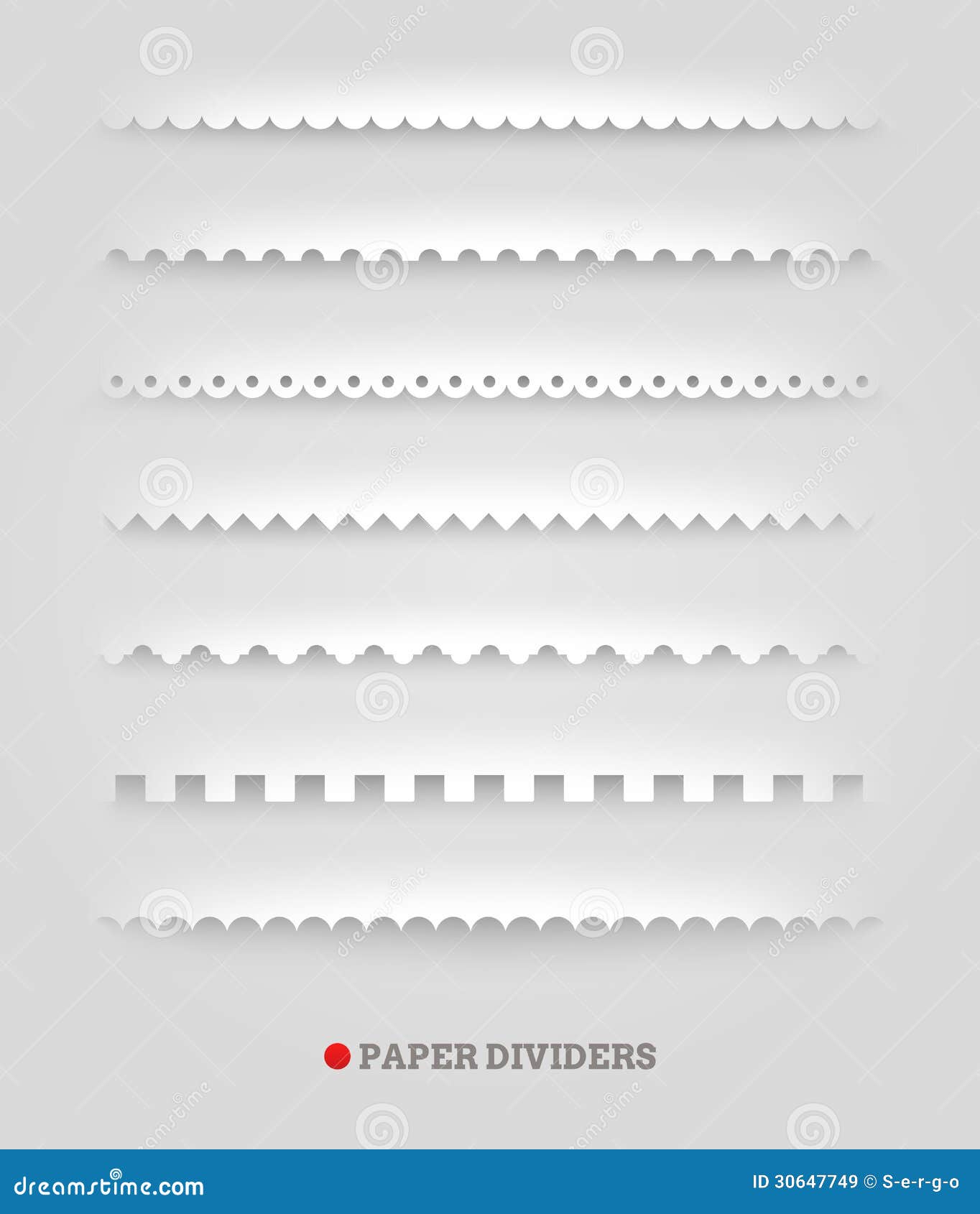 Set of paper dividers stock vector. Illustration of decorative - 30647749