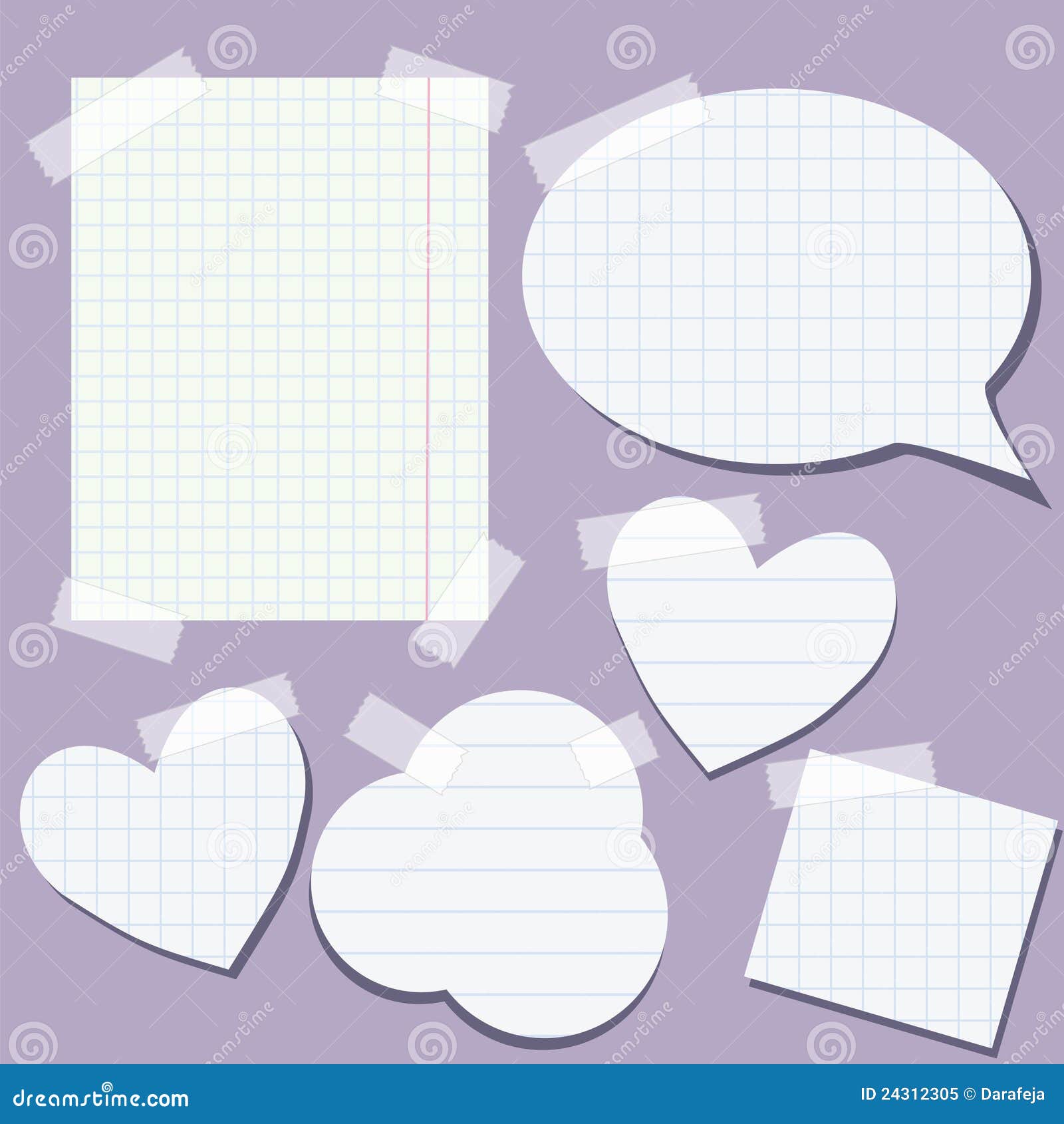 Set of paper elements stock vector. Illustration of clean - 24312305